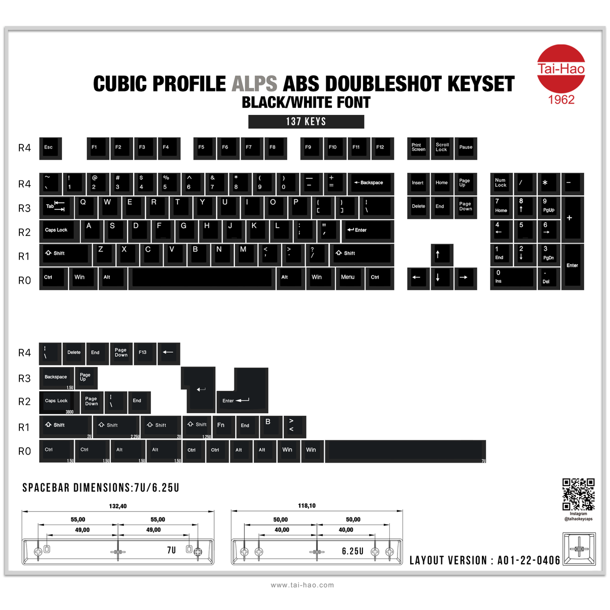 Taihao Cubic Alps Doubleshot Keycaps – Hex Keyboards