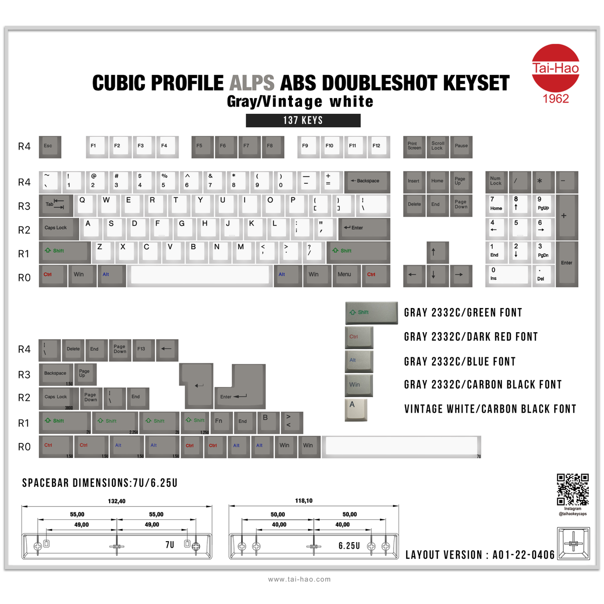 Taihao Cubic Alps Doubleshot Keycaps – Hex Keyboards